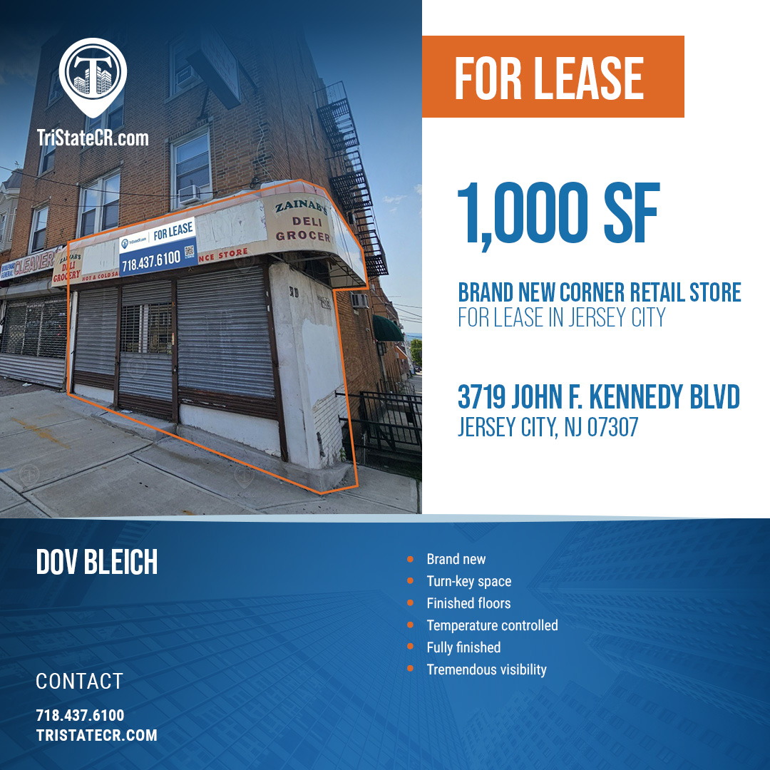 1,000 SF | 3719 John F. Kennedy Blvd | Brand New Corner Retail Store ...