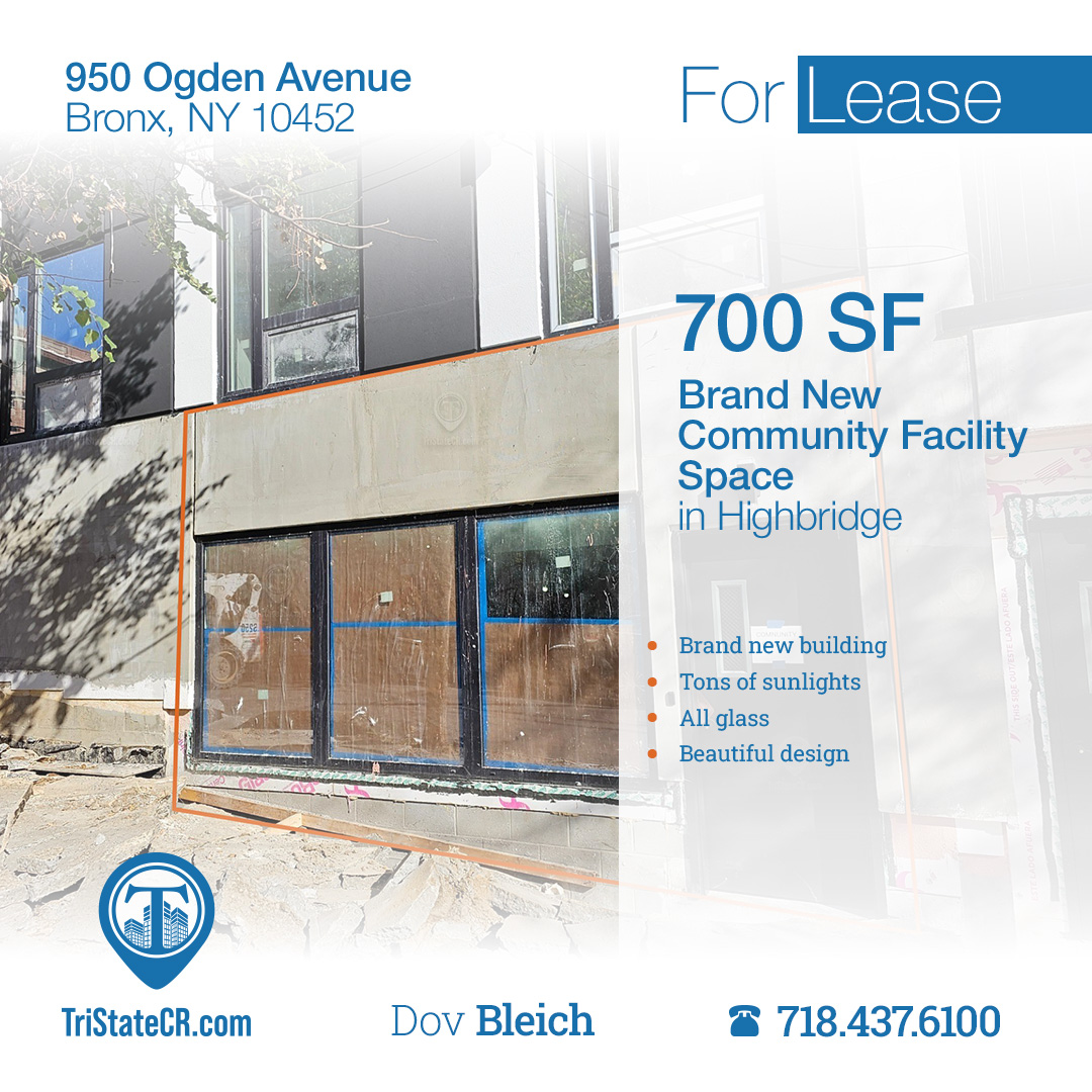 700 SF | 950 Ogden Ave | Brand New Community Facility Space for Lease ...