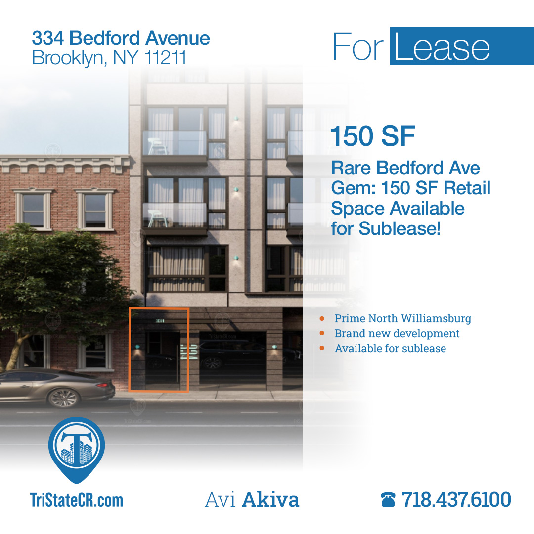 150 SF | 334 Bedford Ave | Rare Bedford Ave Gem: 150 SF Retail Space ...