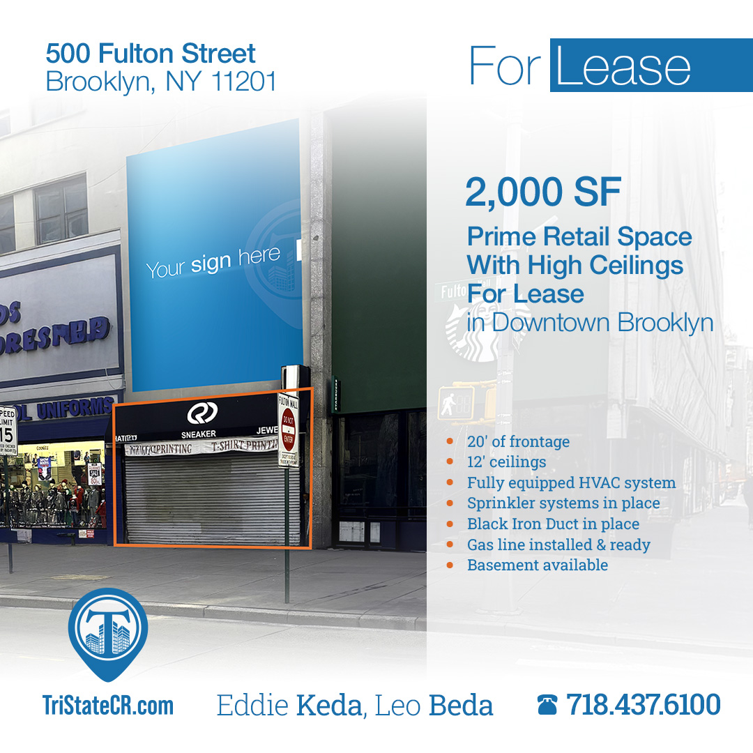 2,000 SF | 500 Fulton St | Prime Retail Space With High Ceilings For ...